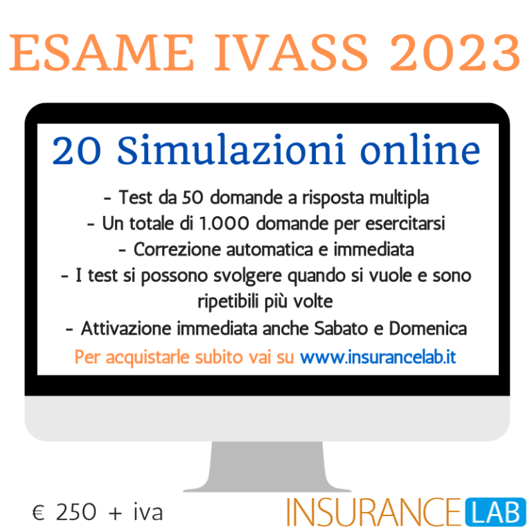 SIMULATORE ONLINE ESAME IVASS 2023 (1.000 nuovi quiz su tutto il programma) | EsameRui.it