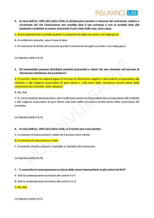 Tutte le risposte esatte dell’Esame IVASS del 23 Ottobre 2024 | EsameRui.it